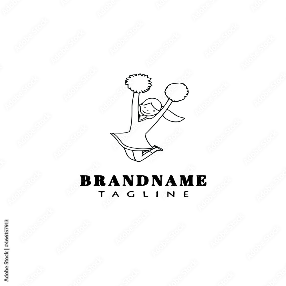 Vetor de cheerleader logo icon design template black isolated vector ...