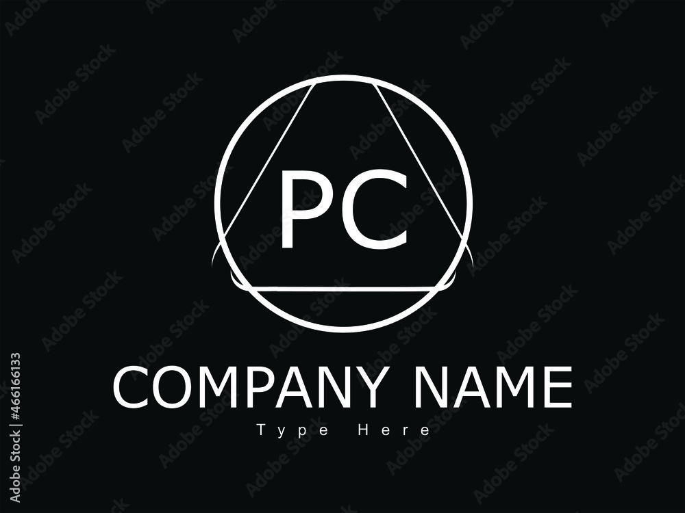 PC Logo Letter design template, Letter CP logo company design, Alphabet ...