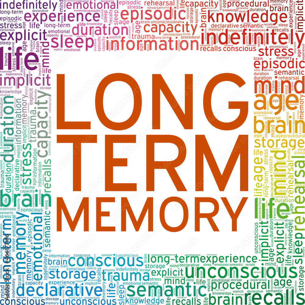 Long-Term Memory vector illustration word cloud isolated on white ...