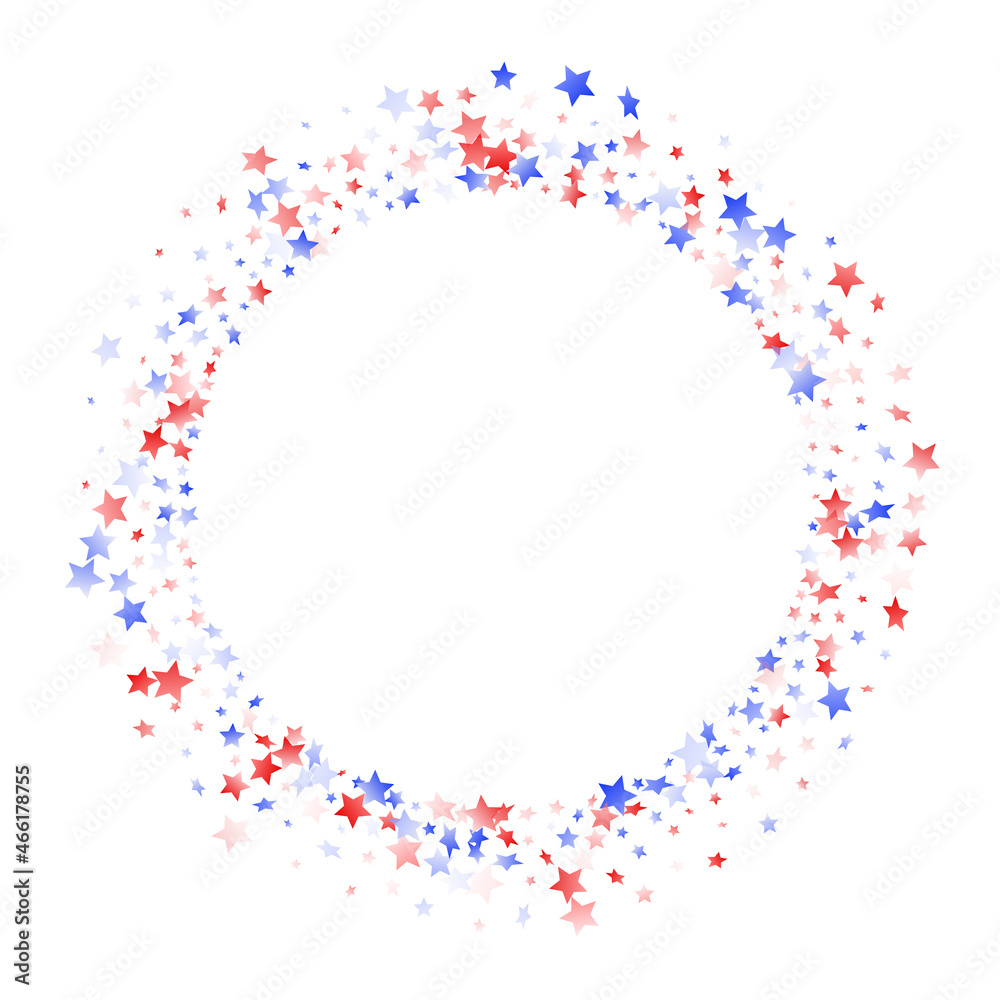 Flying red blue white star sparkles on white vector american patriotic ...
