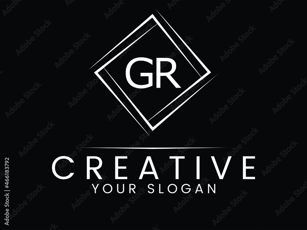 GR Logo Letter design template, Letter gr logo design, Alphabet letters ...