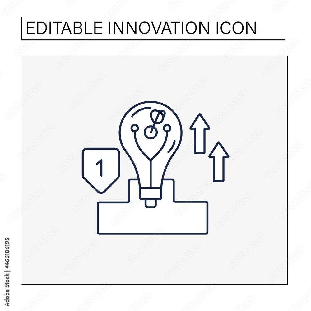 Sustaining innovation line icon.Routine newness. Changes incremental ...