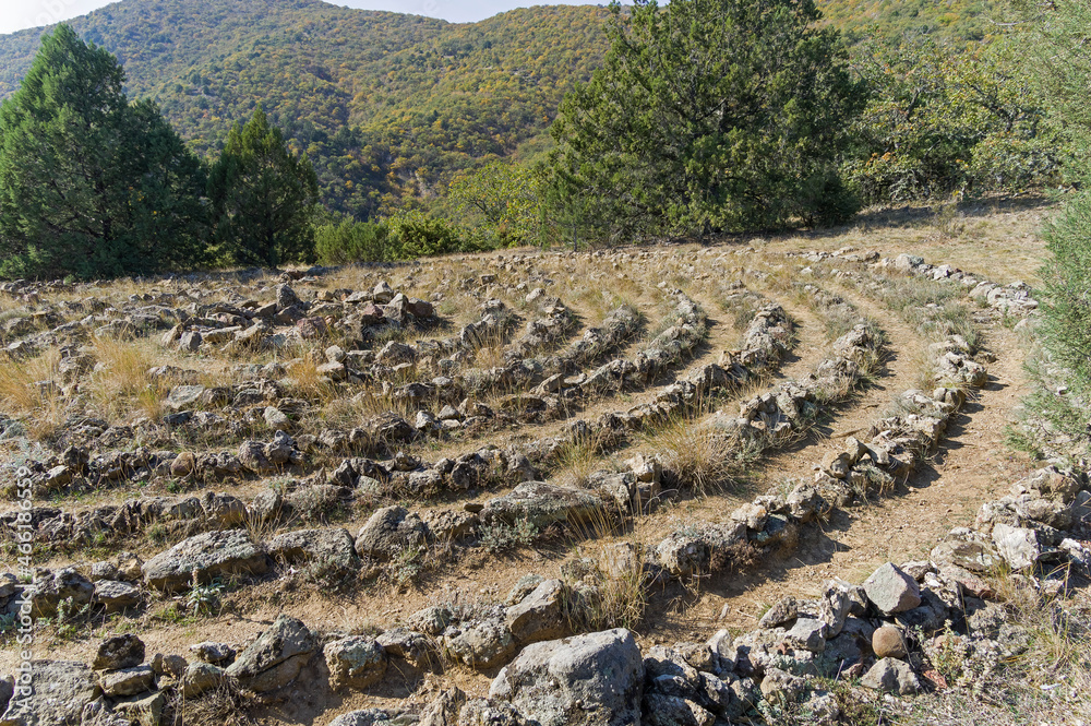 Labyrinth built by followers of esoteric traditions. Stock Photo ...