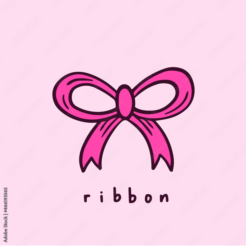 Ribbon Bows Symbol. Social Media Post. Vector Illustration. Stock ...