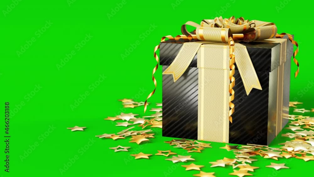 present with stars on chroma key screen - new year holiday concept ...