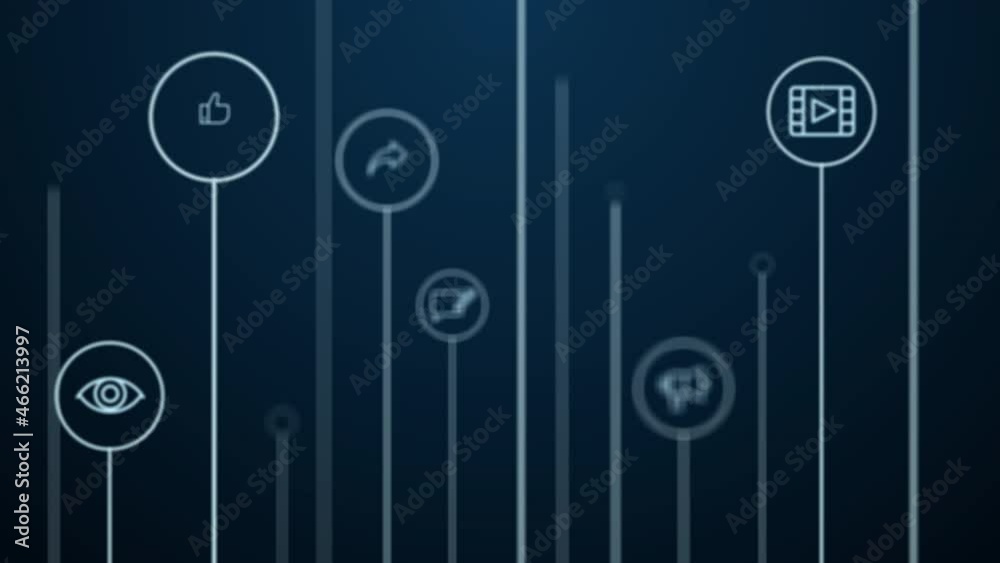 4K Abstract animation. Social media network background. Moving pass ...