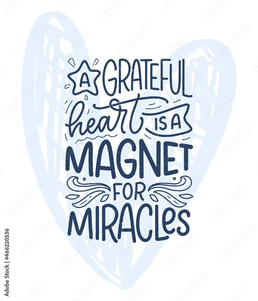 Hand drawn lettering quote about Gratitude. Cool phrase for print and ...