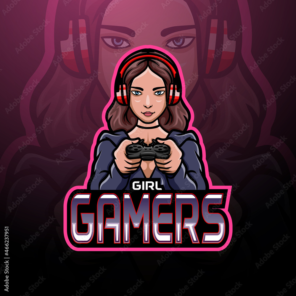 Girl gamers esport logo mascot design Stock Vector | Adobe Stock