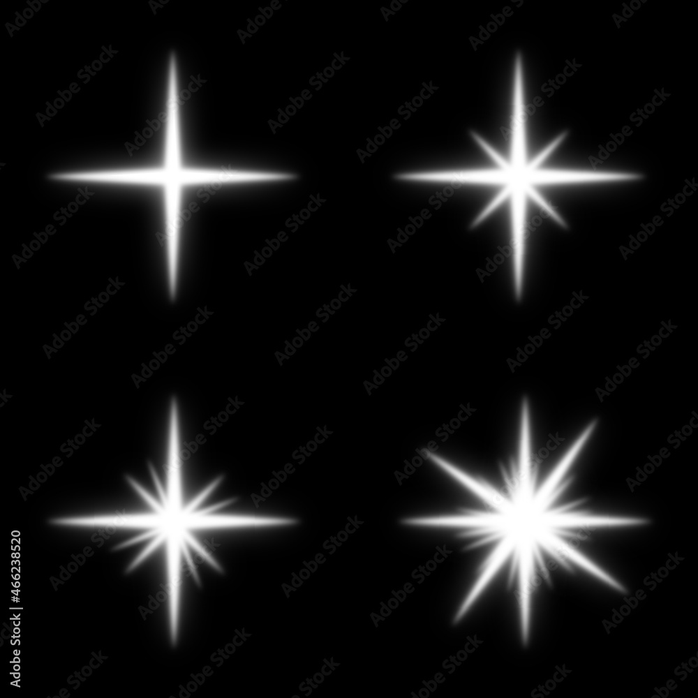 Glow special light effect, flare, star and spark Isolated. Golden Vector light. Light flare ...