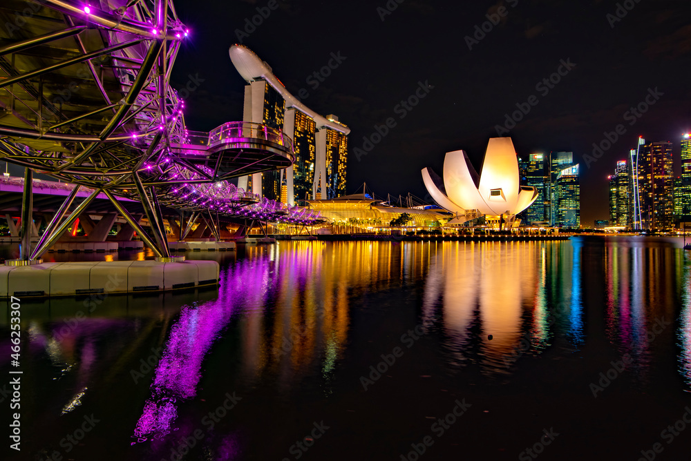 Illumination of Helix Bridge, One of most famous destination in ...