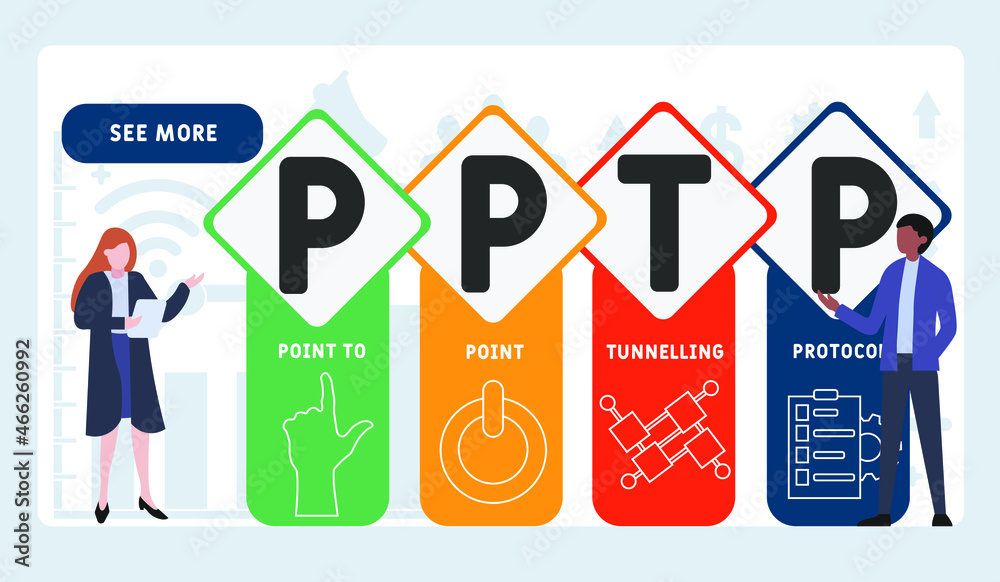 PPTP - Point to Point Tunnelling Protocol acronym. business concept ...