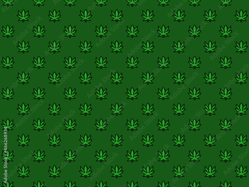 Pixel Cannabis leaf background - seamless high res pattern Stock ...