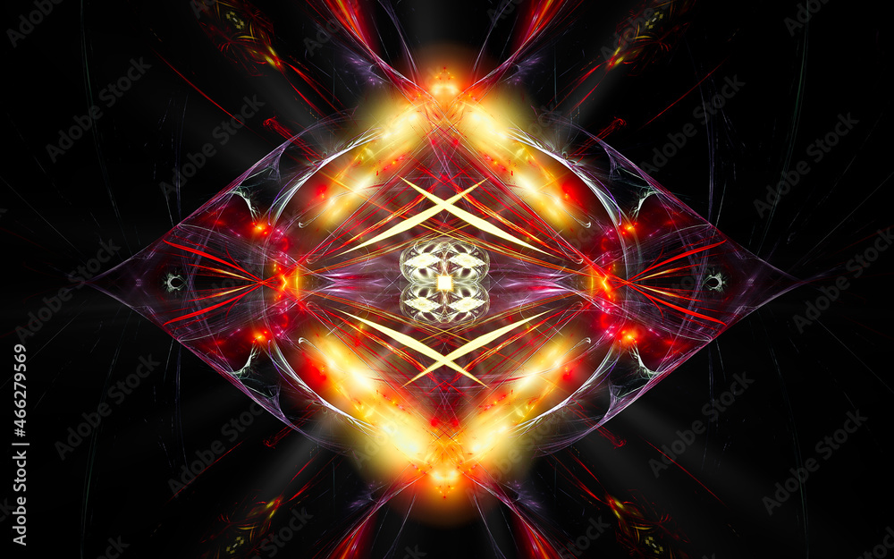 abstract illustration of a computer generated fantastic flower of ...