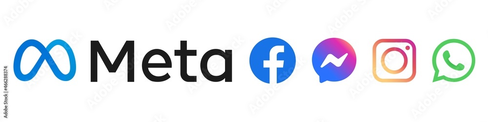 Meta logo. Meta, Facebook rebrand concept. Meta icon in blue color ...