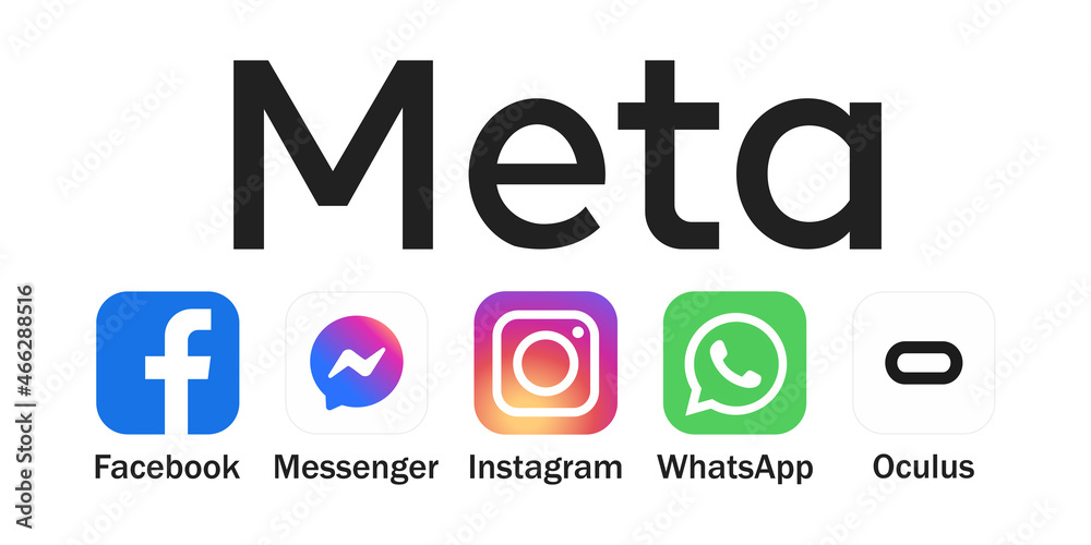 Meta logo. Meta, Facebook rebrand concept. Meta icon in blue color ...