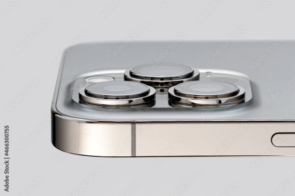 mobile phone camera close-up. modern technological video and ...