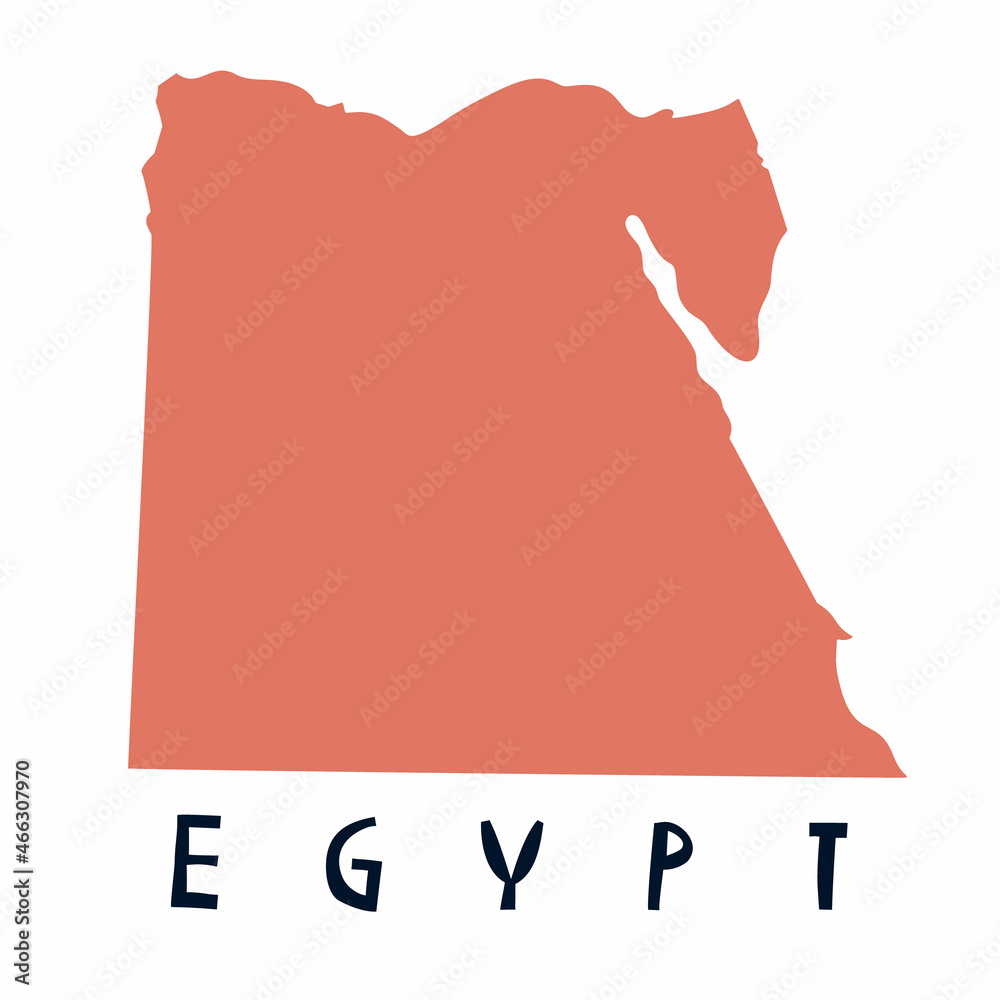 Vector hand drawn stylized map of Egypt. Travel illustration of Arab ...