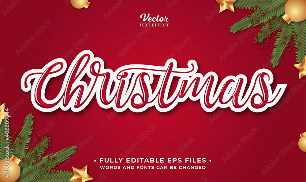 Christmas text effect with background editable eps cc. words and fonts ...