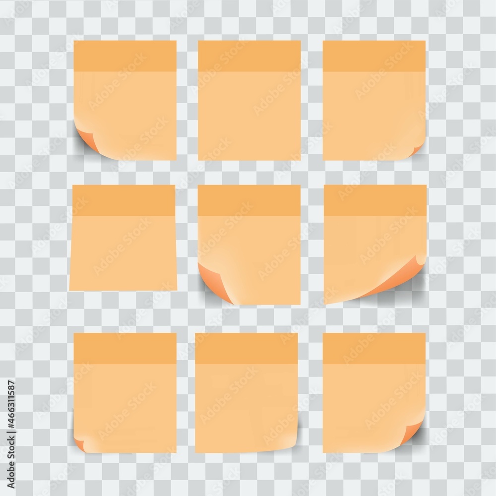 Vektorová grafika „Realistic Sticker set. Collection of sheets for ...