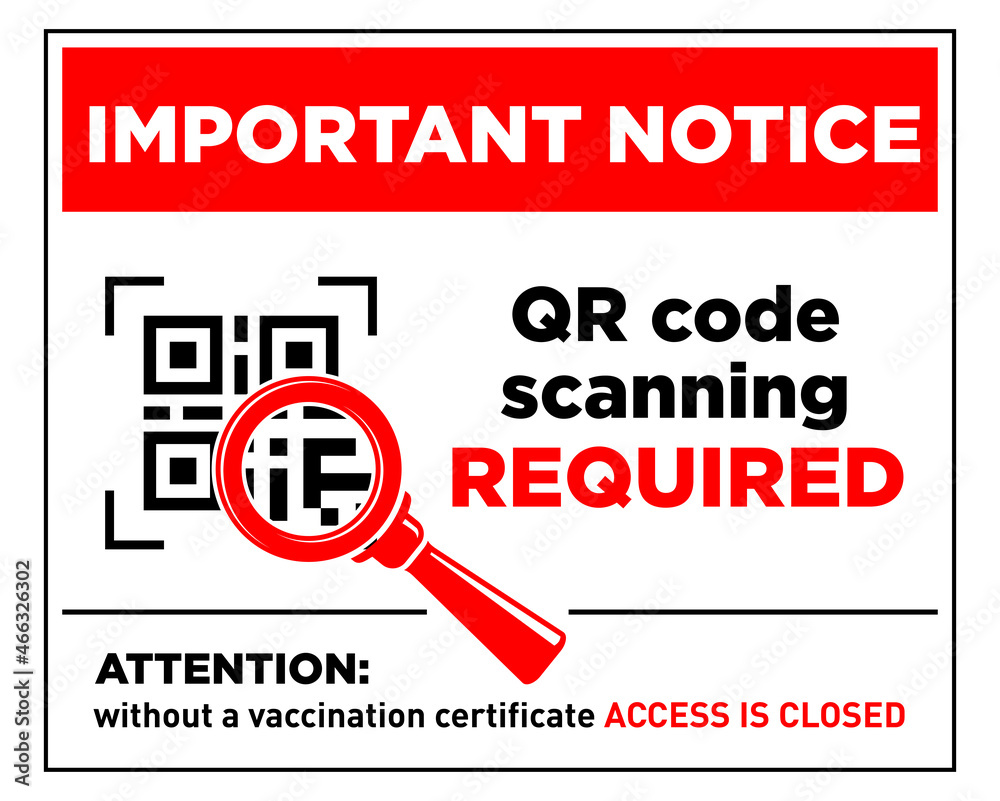 Important notice green pass required with id. QR code scanning required ...