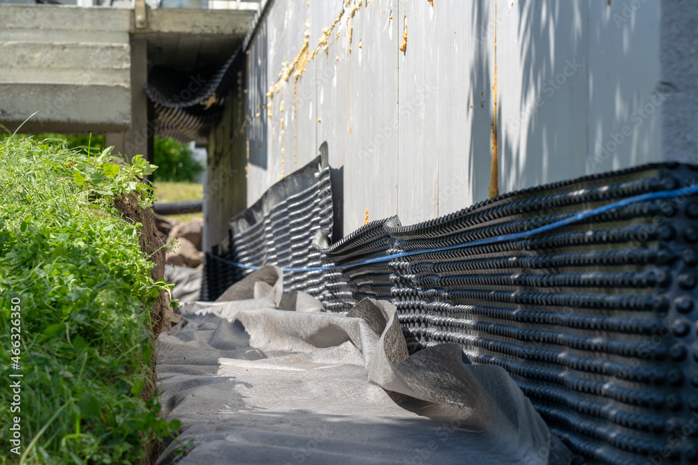 House basement, foundation insulation details with waterproofing and ...