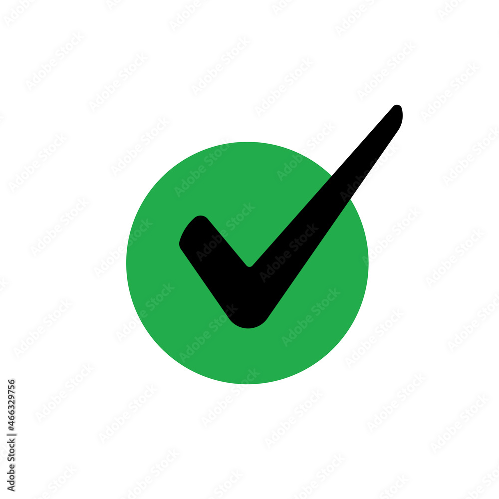 Check mark tick icon. Correct approval sign. Stock Vector | Adobe Stock