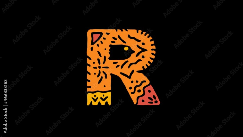 Letter R. 4K, Transparent Alpha channel. Cartoon Animation, Shake ...