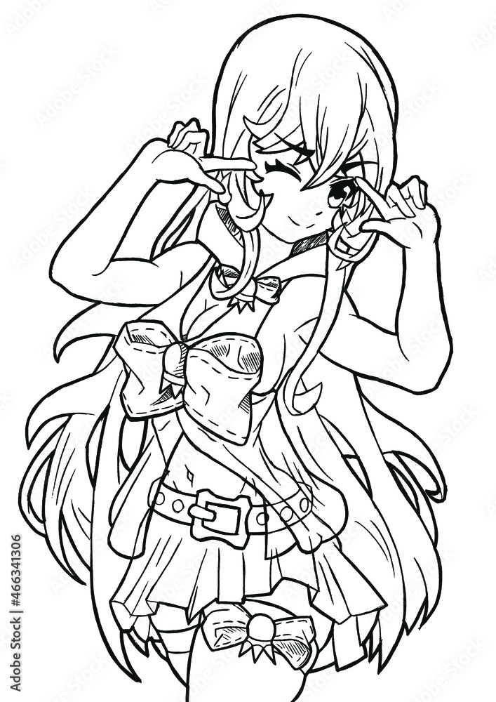 Sexy manga anime girl with big breasts fantasy in translucent clothes ...