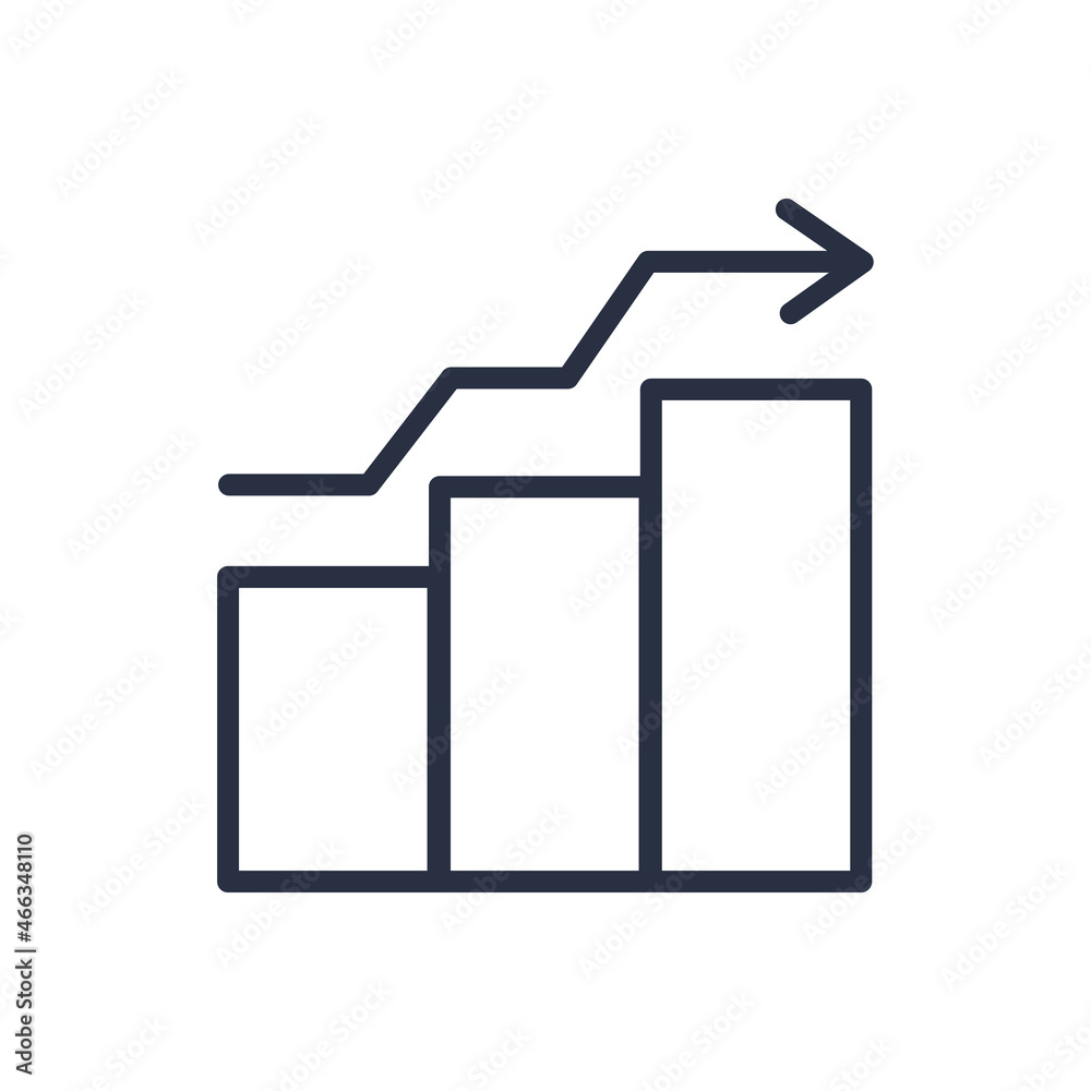 Revenue concept icon, success, line, outline vector sign, linear style ...