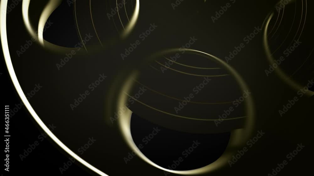 Movie tape element. Reel tape spool spinning in a dark classic cinema ...