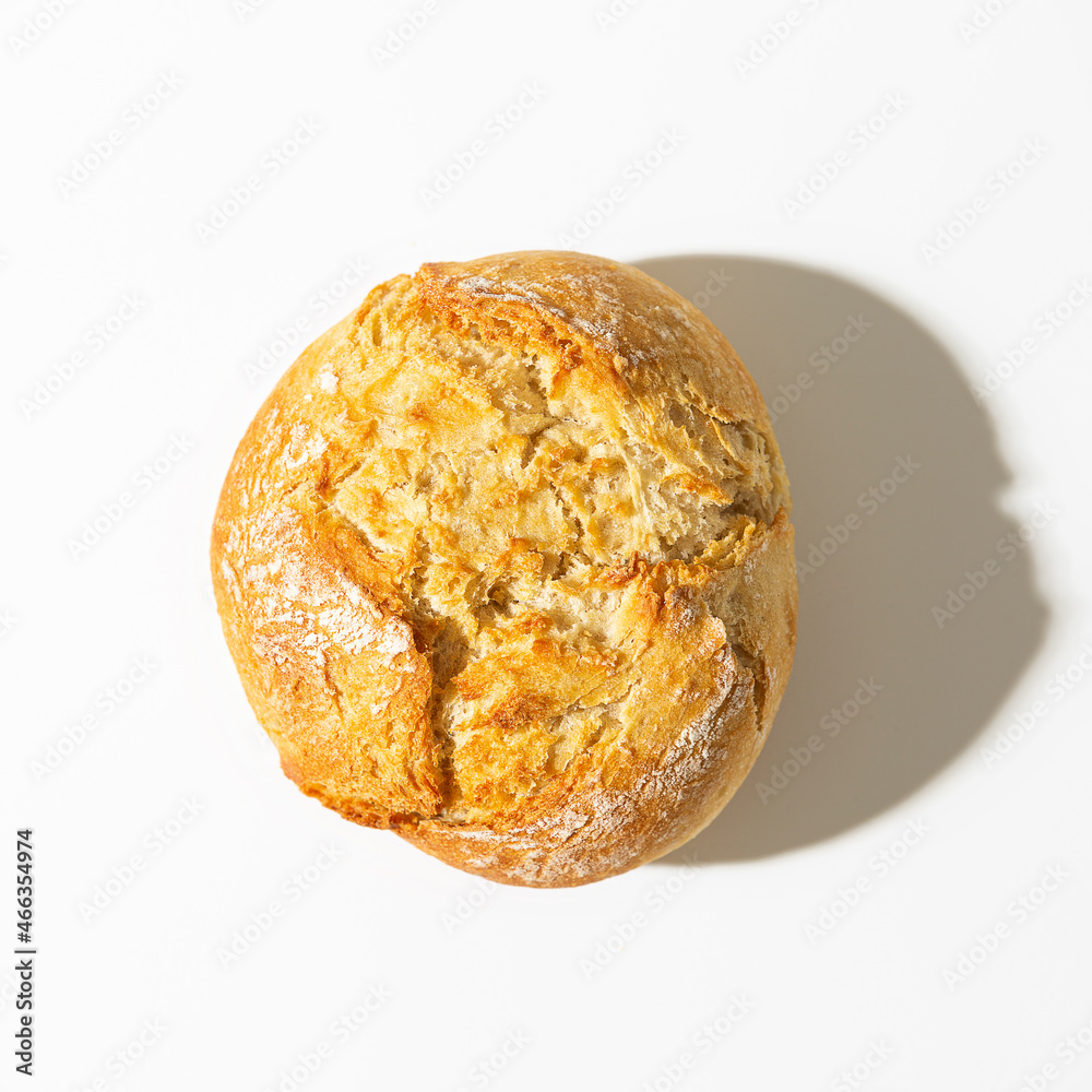 Crusty round bread roll, known as Kaiser or Vienna roll Stock Photo ...
