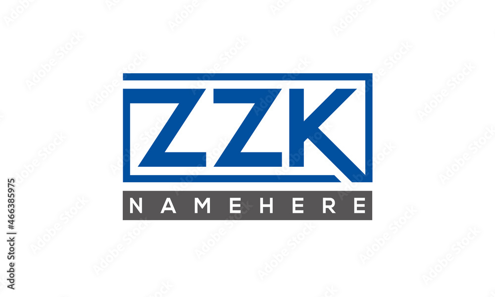 ZZK Letters Logo With Rectangle Logo Vector Stock Vector | Adobe Stock
