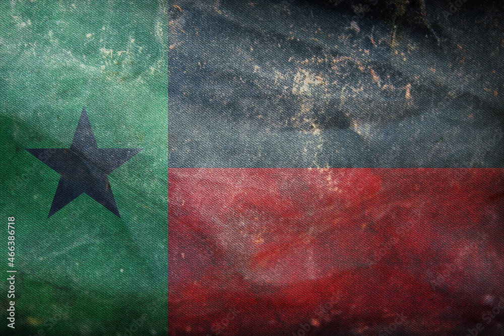 Top view of retro flag of African Americans of Texas state, untied ...