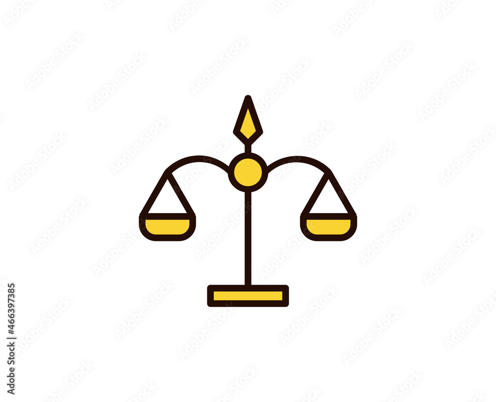 Line Scale icon isolated on white background. Outline symbol for ...