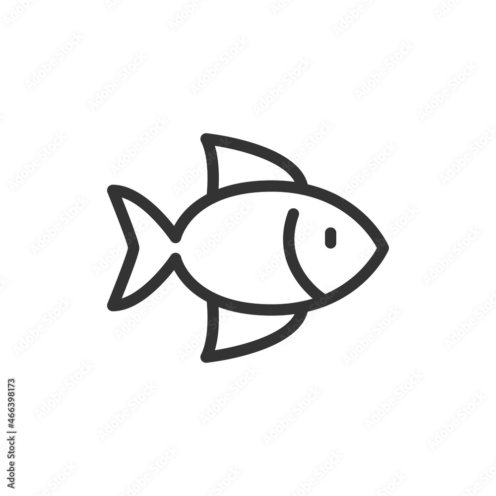 Fish line icon, sign or symbol. Stock Vector | Adobe Stock