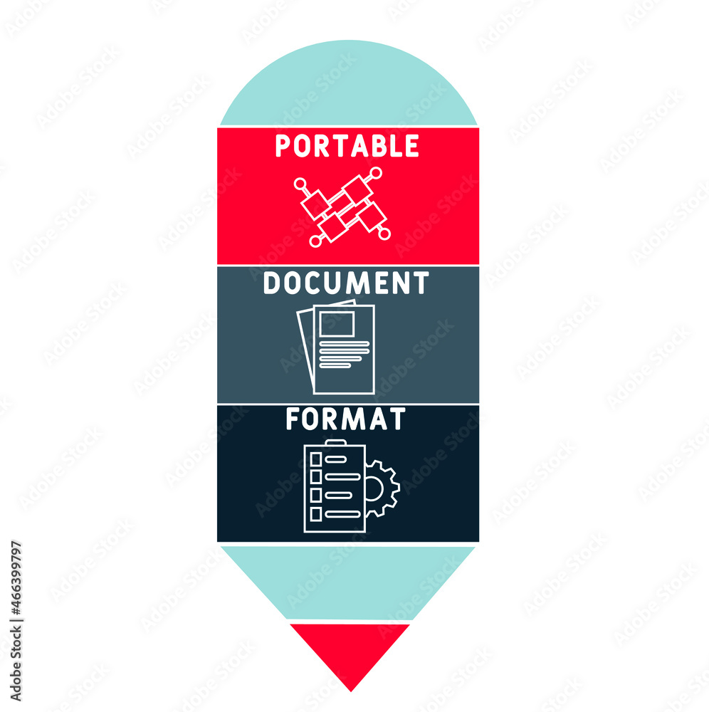 PDF - Portable Document Format acronym. business concept background ...