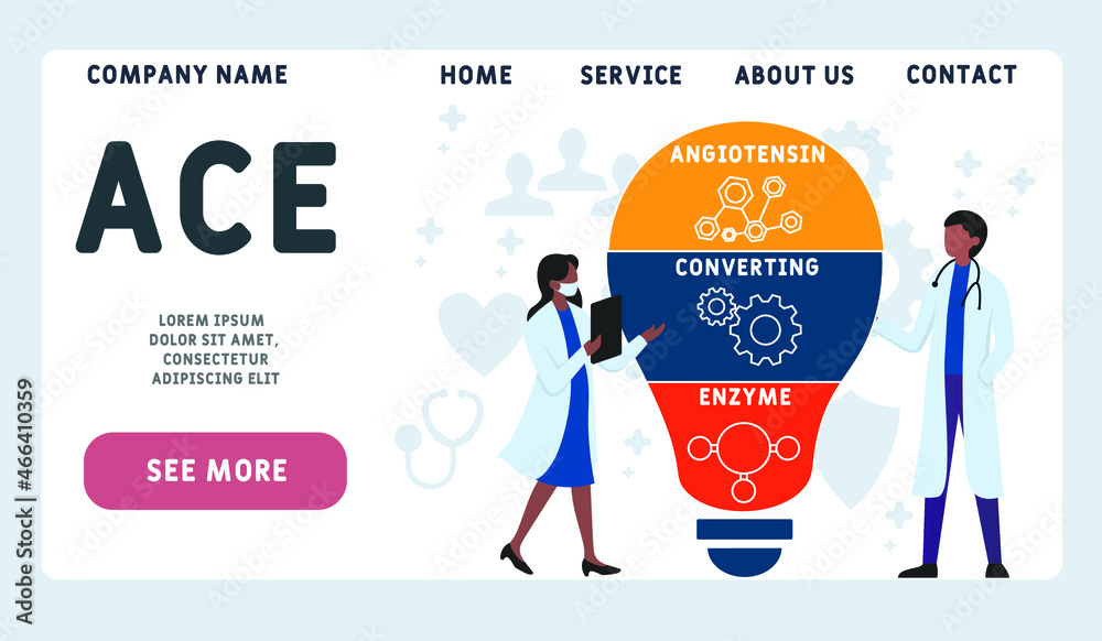 ACE - Angiotensin Converting Enzyme acronym. business concept ...