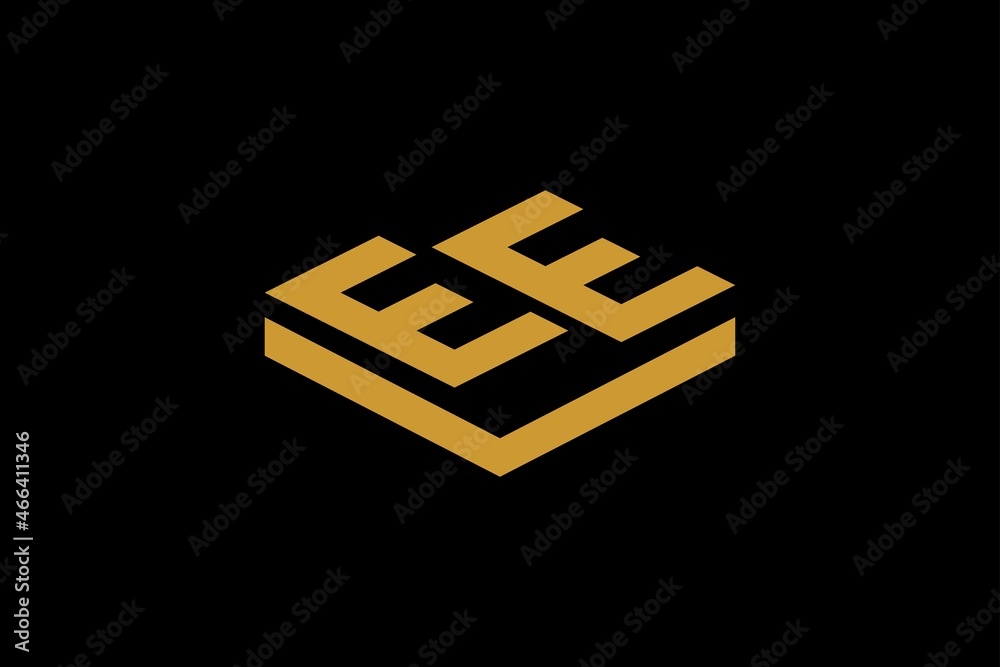 Letter E logo design vector. EE monogram outline logo symbol. Stock ...