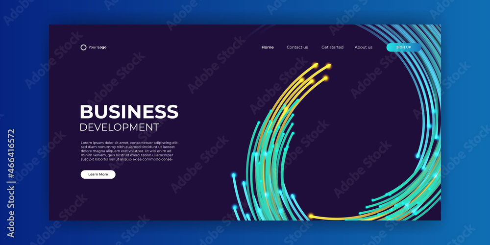 Trendy abstract technology design template for web. Dynamic gradient ...