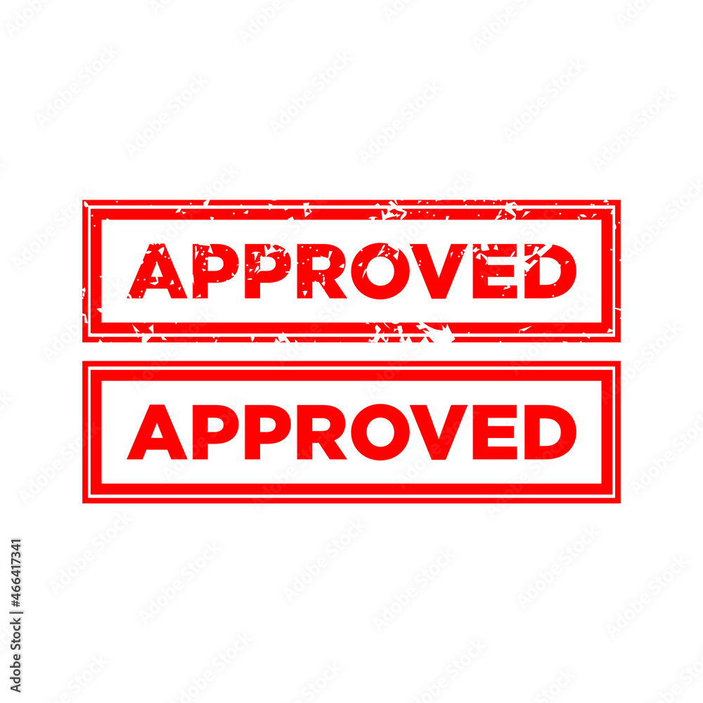stamp approved. Approved rubber stamp. grunge and flat design models ...