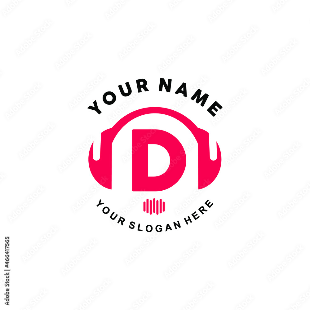 Vetor de logo letter D music. vector illustration of letter D and ...