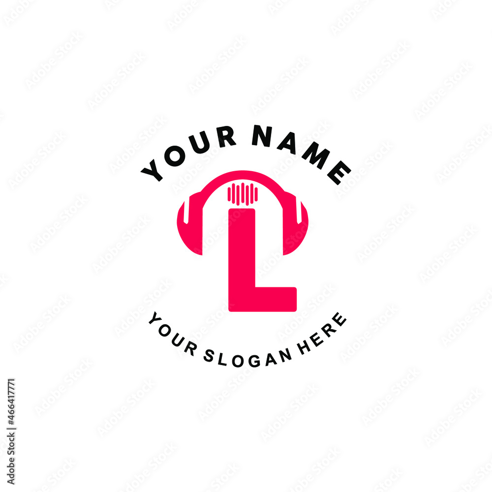 Vettoriale Stock logo letter L music. vector illustration of letter L ...