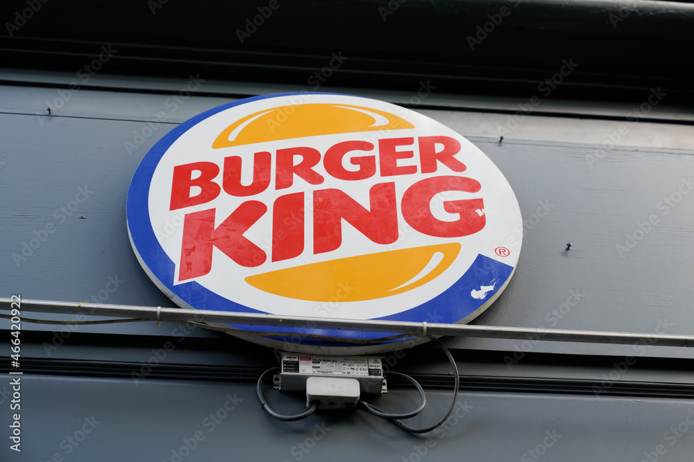 burger king logo sign and brand text fast food hamburger round label ...