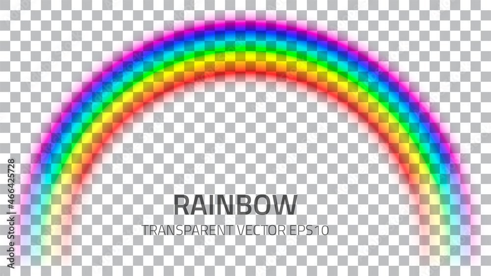 Rainbow arc. Transparent vector illustration. Stock Vector | Adobe Stock