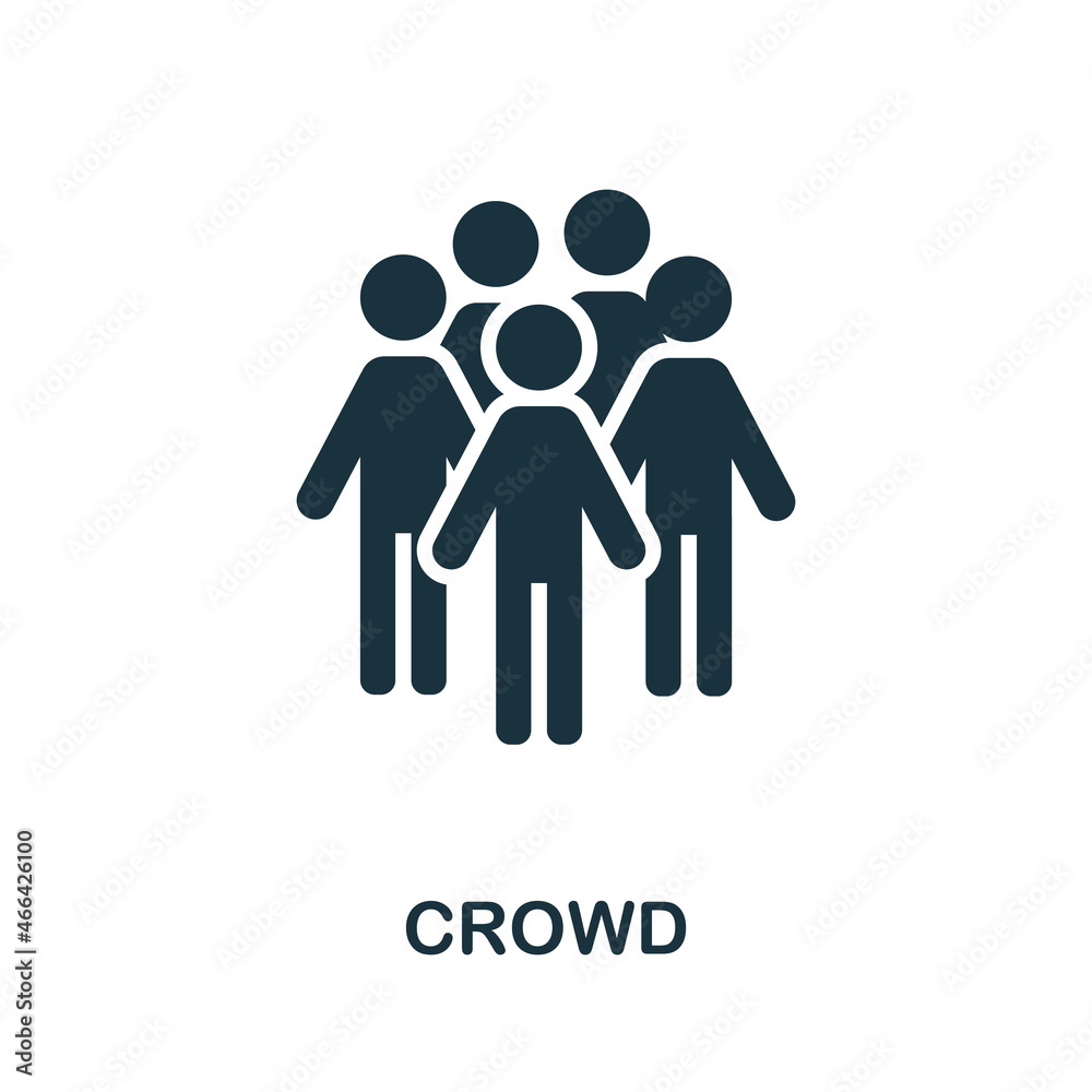 Crowd icon. Monochrome sign from big city life collection. Creative ...