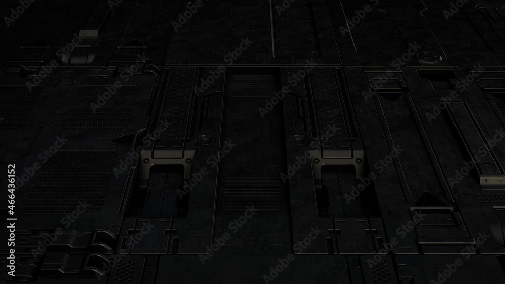 Black, Tech Wallpaper with Sci-Fi 3D Panels. Dark, Futuristic style. 3D ...