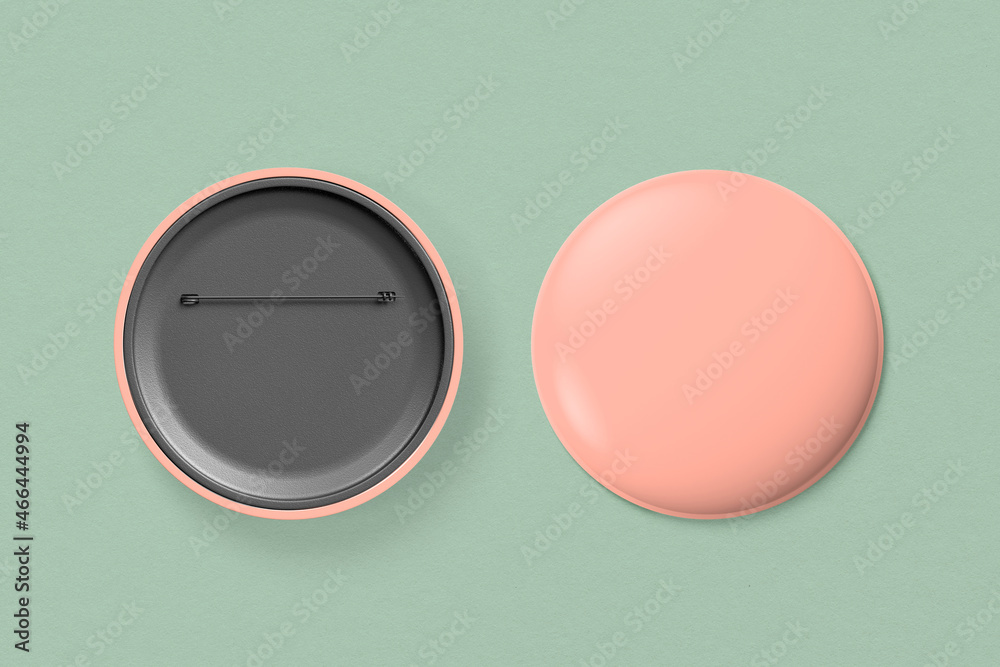 Pin badges, front and back blank design Stock Illustration | Adobe Stock