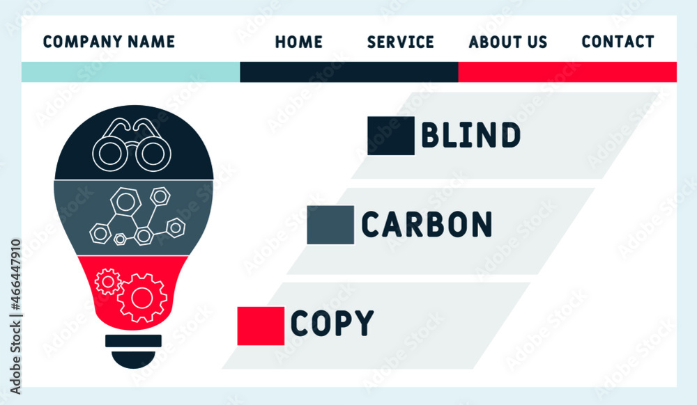 BCC - Blind Carbon Copy acronym. business concept background. vector ...
