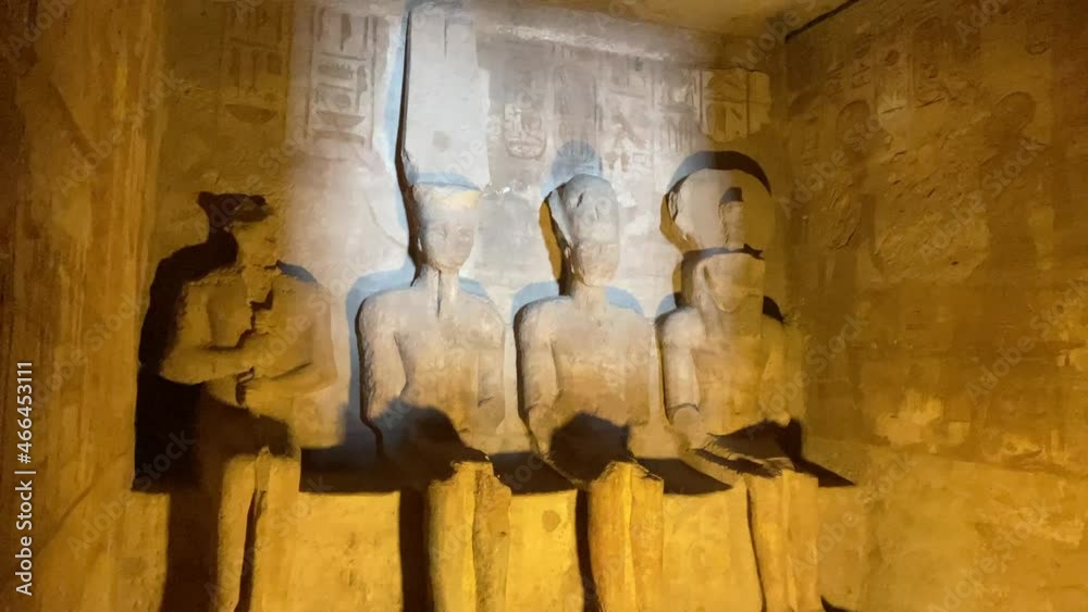 Little and sacred four statues in the interior of Abu Simbel temple ...