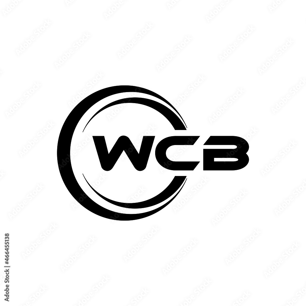 WCB letter logo design with white background in illustrator, vector ...